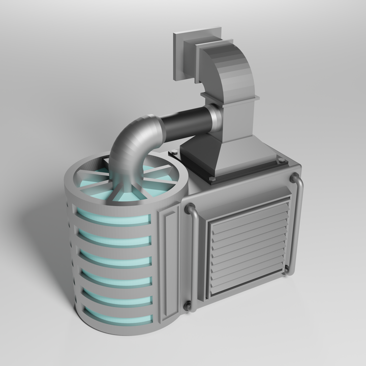 3D Printable Sci-Fi Ground HVAC by JSK Miniatures